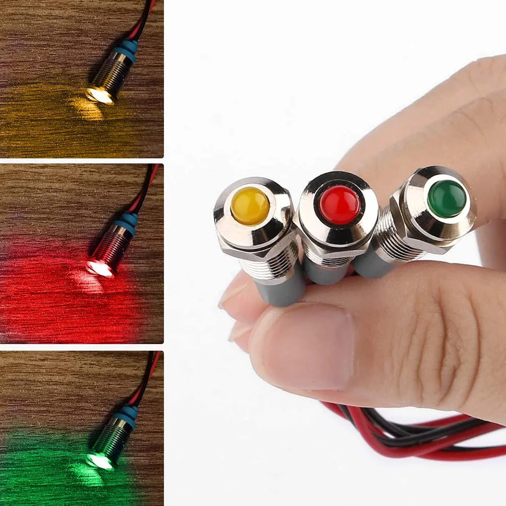 6Mm-Led-Metalen-Lampje-12V-220V-6Mm-Waterdicht-Waarschuwing-Signaal ...