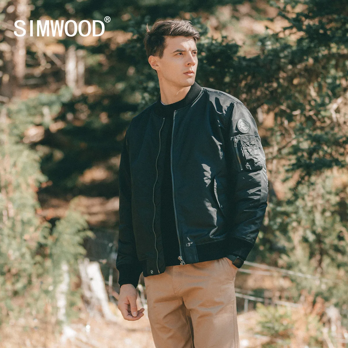 SIMWOOD 2022 MA 1 폭격기 Puffer Jacket Men Oversize 3M Thinsulate™따뜻한 패브릭 ...