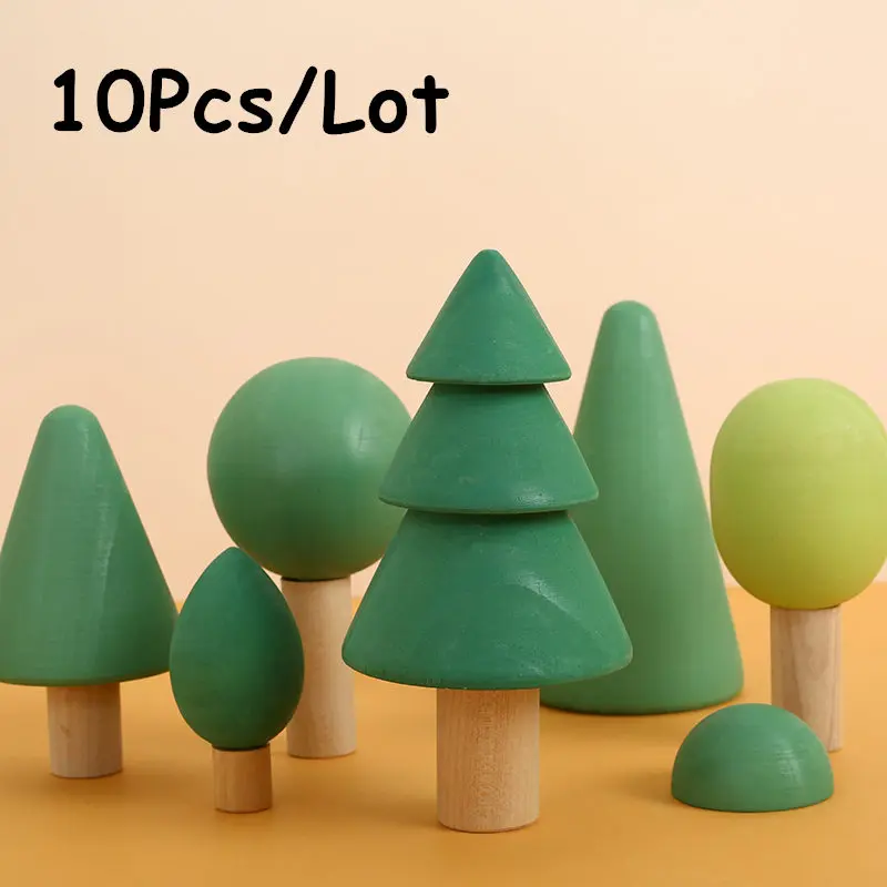 Wholesale 10set/lot Forest Trees Building Blocks Wooden Toys For Kids ...