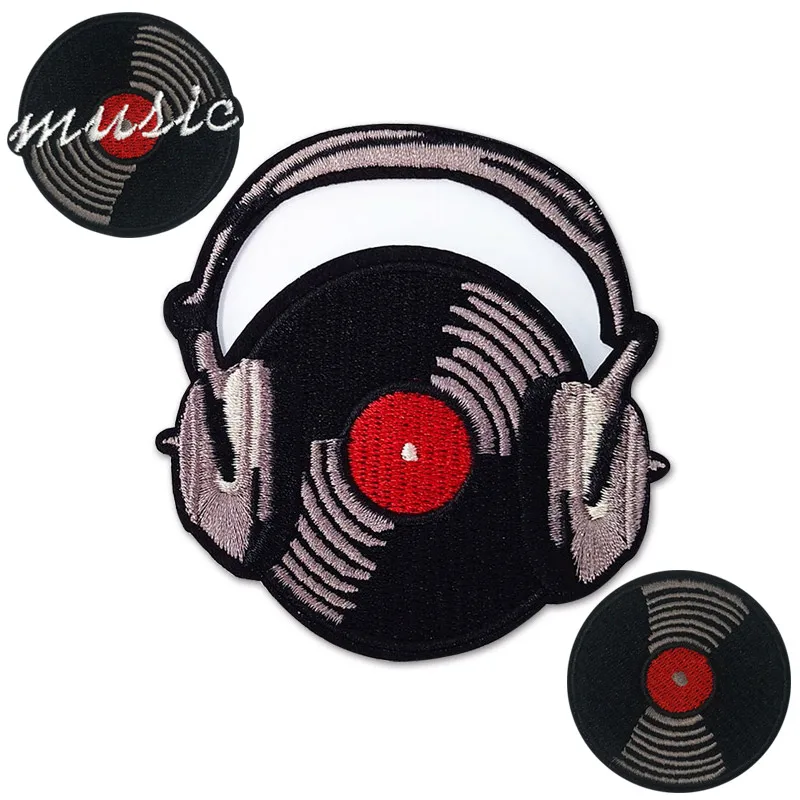 New Arrival Music Record Embroidered Iron On Patches For Clothing Diy ...