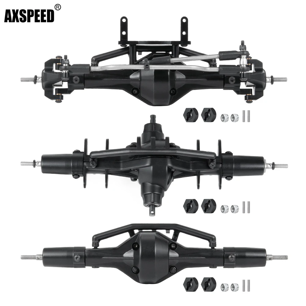 Axspeed Black Metal Front Middle Rear 6x6 Axle For 1/10 Axial Scx10 ...