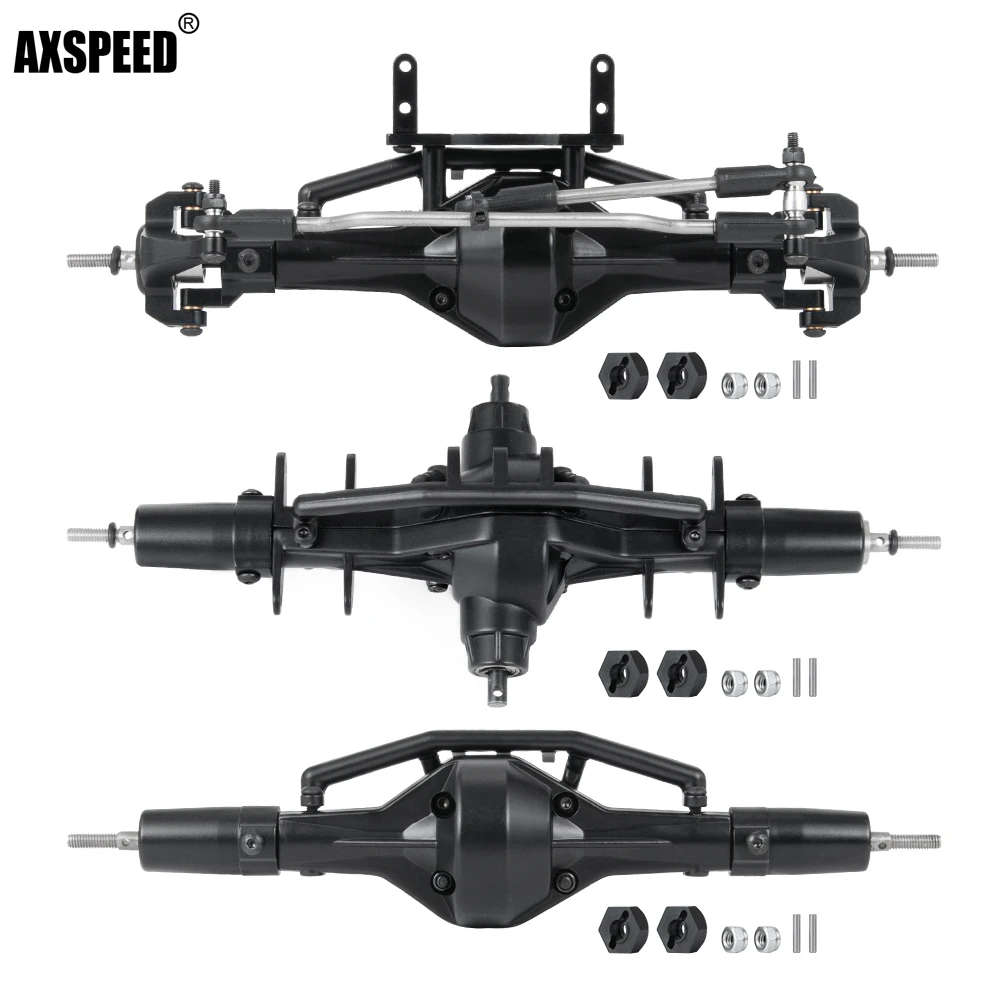 Axspeed Black Metal Front Middle Rear 6x6 Axle For 1/10 Axial Scx10 ...