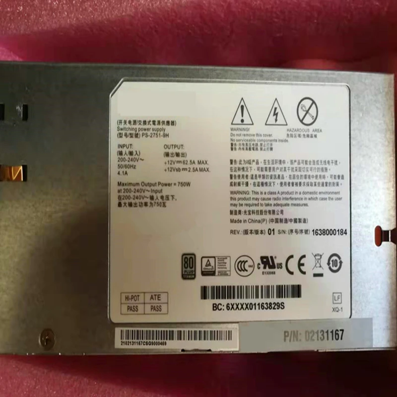 Original PSU For Huawei 750W Switching Power Supply PS-2751-9H 02131167 ...