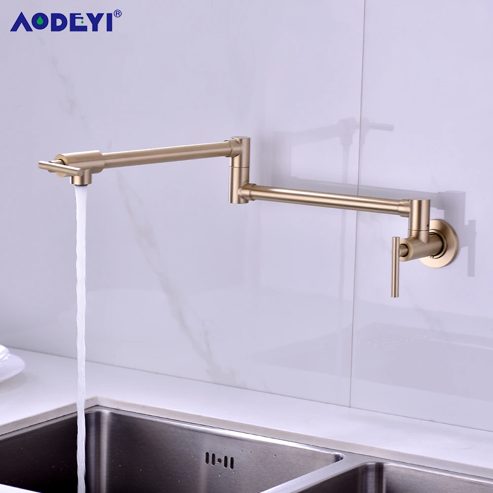 Pot Filler Tap Wall Mounted Foldable Kitchen Faucet Single Cold Single ...