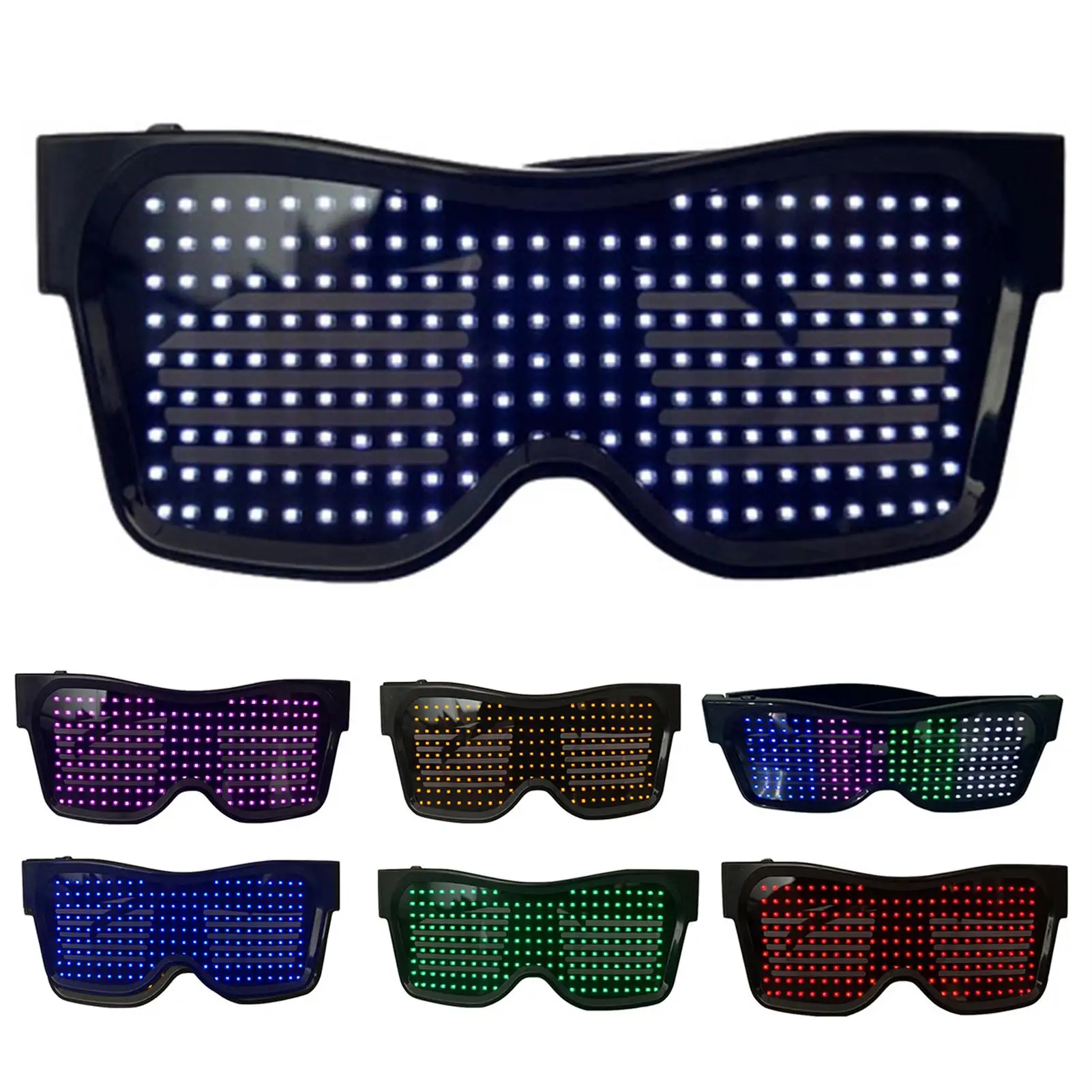 Gafas luminosas electrónicas Bluetooth con luz LED intermitente, gafas ...
