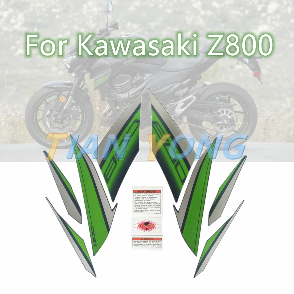 For Kawasaki z800 Z 800 Motorcycle Gray Green Customized decals High ...