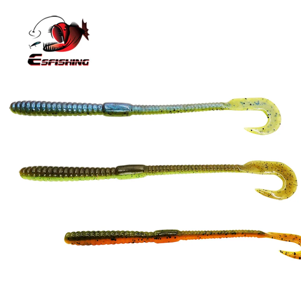 ESFISHING New Fishing Worm Lure Soft Slim worm 140mm 4g 10pcs Leurre ...