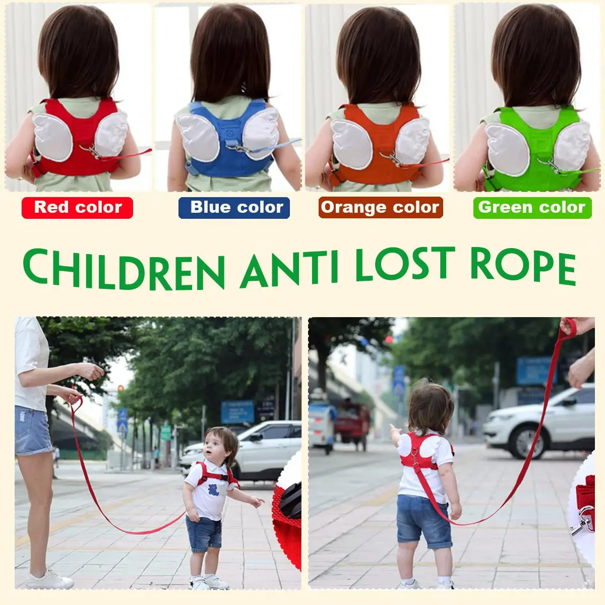 Children Anti Lost Safety Rope Band Harness Strap Toddler Walking ...