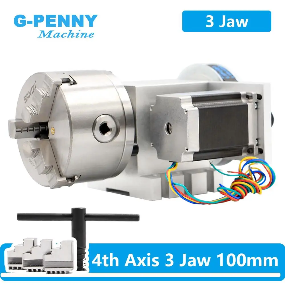 100mm CNC 4th Axis CNC dividing head/Rotation Axis/A axis kit Nema23 ...