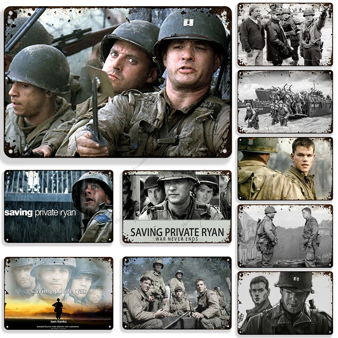 1998-War-Movie-Saving-Private-Ryan-Metal-Poster-Vintage-Metal-Tin-Sign ...