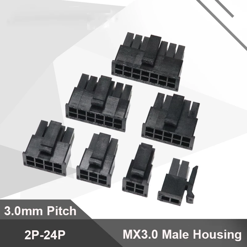 10pcs Micro-fit 3.0 Connector 3.0mm Pitch Male Housing 2p 4p 6p 8p 10p ...