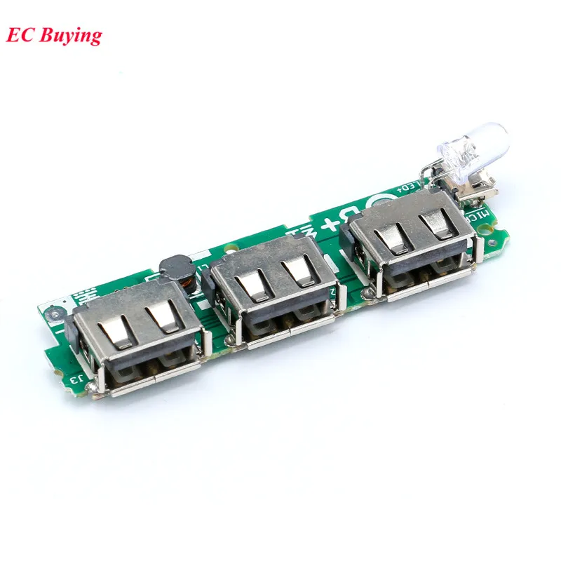 3 USB 3V to 5V 2A Mobile Power Bank Charger Controller Module Step Up ...