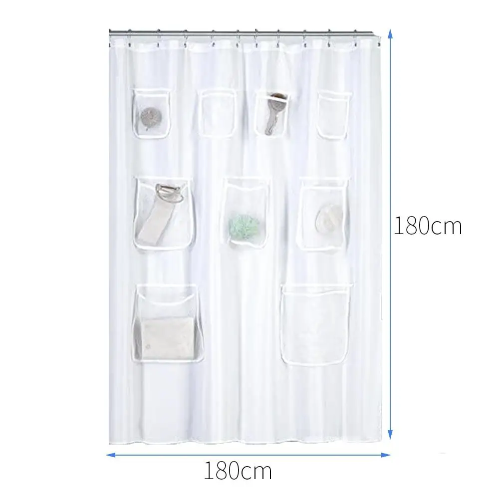 PVC Home Curtains Eco Friendly Waterproof Quick Dry Mesh Pockets ...