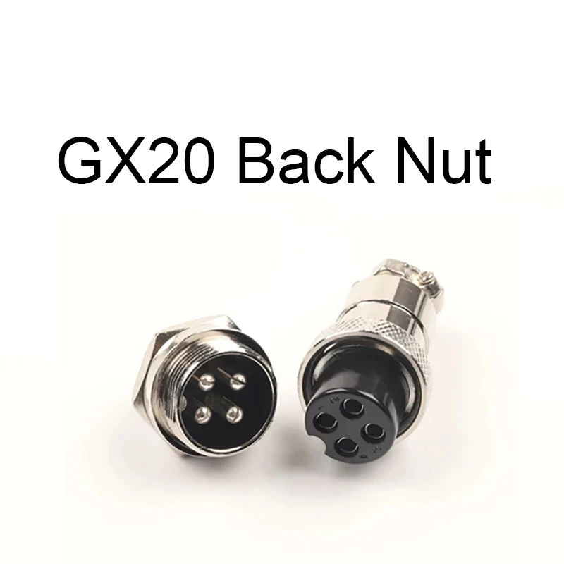 1Set GX20 2/3/4/5/6/7/8/9/10/12/14/15 Pin 20mm Male + Female Circular Nut Type Wire Panel ...