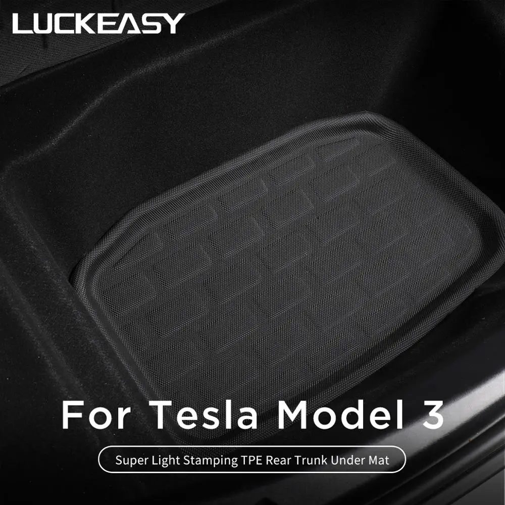 LUCKEASY For Tesla Model 3 Car rear Trunk under underlay pad model3 ...