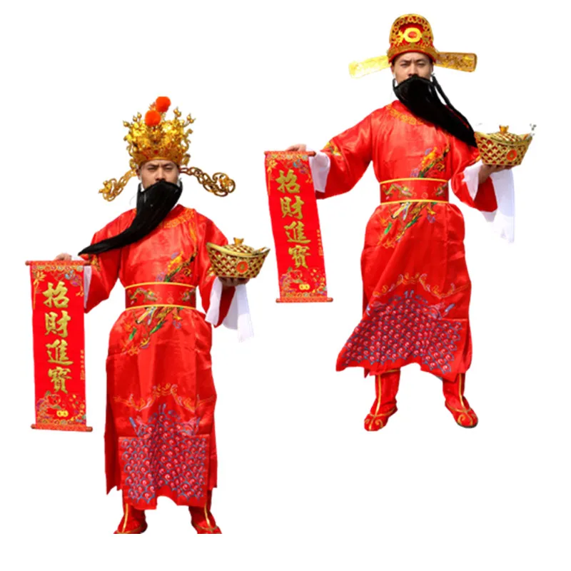 Red-Chinese-God-Of-Prosperity-Costumes-Wealth-Chinese-Folk-Tales-New ...