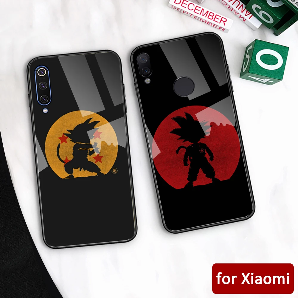Anime Case For Redmi K20 Pro Glass Back Cover Goku Note 7 Case For ...