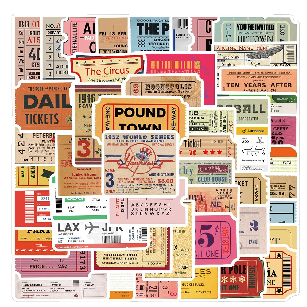 10-30-50PCS-Retro-Air-Tickets-Graffiti-Stickers-DIY-Phone-Snowboard ...