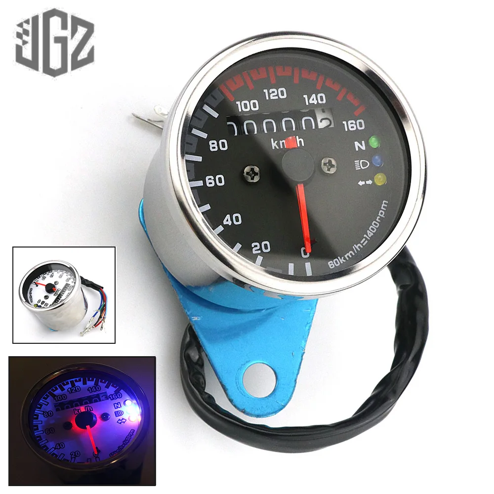 Motorcycle-Speedometer-Stainless-Steel-Instrument-Tachometer-LED ...