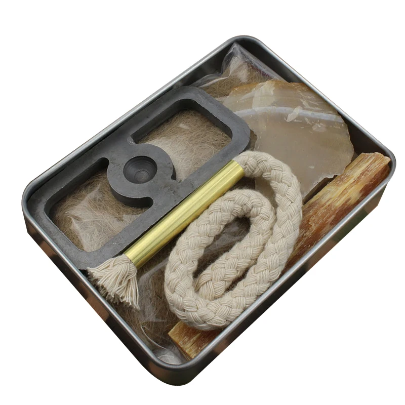 1PC New Camping EDC Fire Sickle Stone Flint Cotton Rope Set Original ...