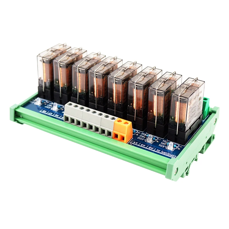 Huaqingjun-8-Channel-Transparent-Single-Open-DC24V-Relays-Hongfa-Relay ...