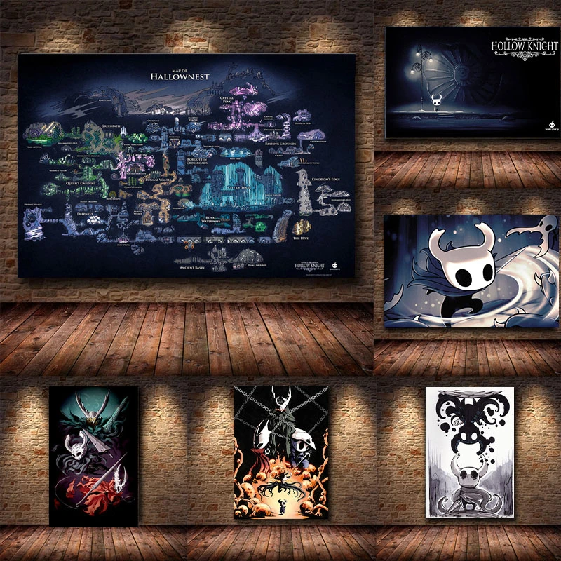 Hallownest Map Poster | Hollow Knight Maps Poster, Hallownest Wall Art ...