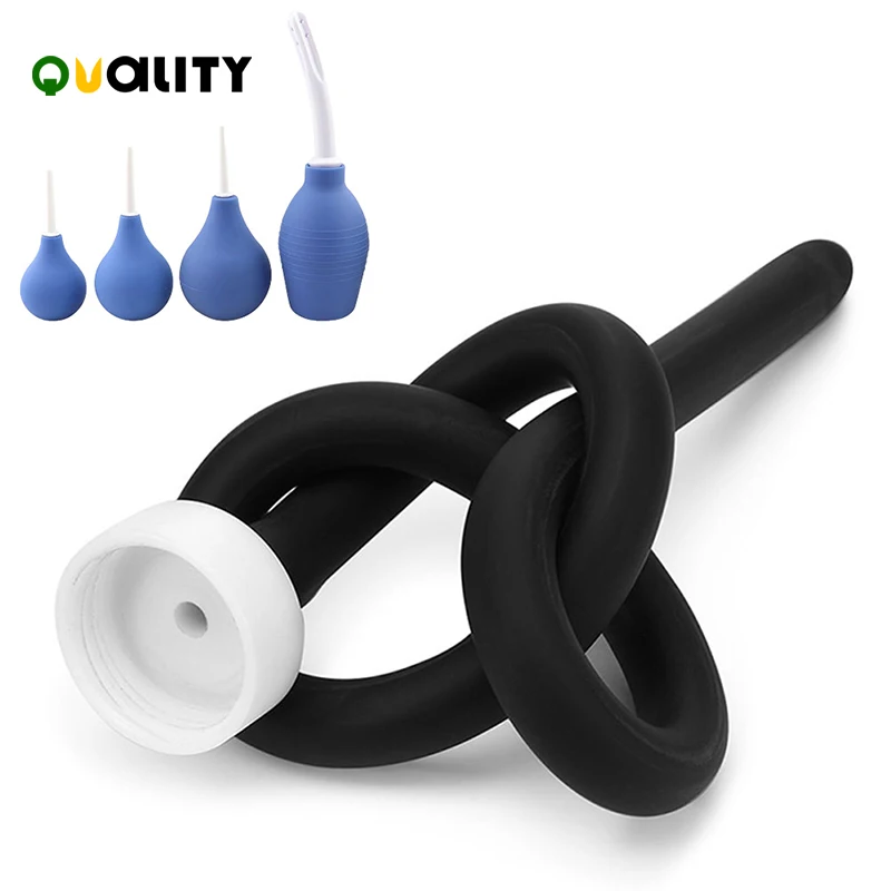Sex Toys For Woman Man Enema Anal Cleaning Rubber Tube Portable Anal