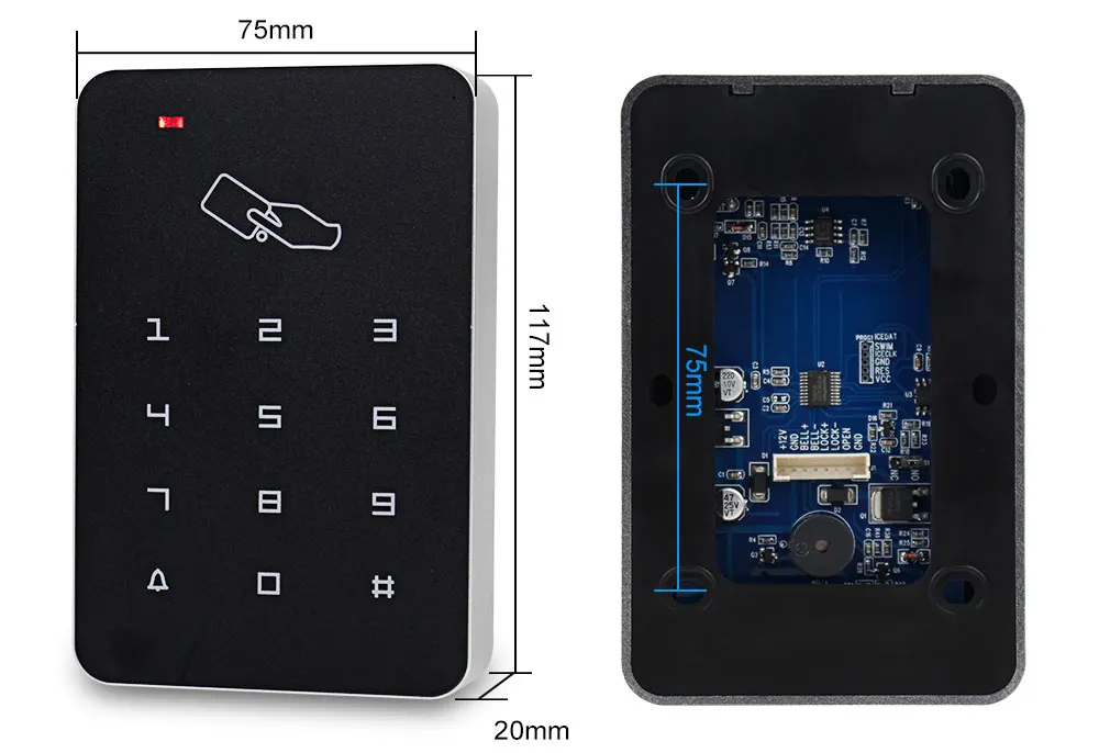 Access Control Keypad Standalone RFID Door Opener Programmer 1000 User ...