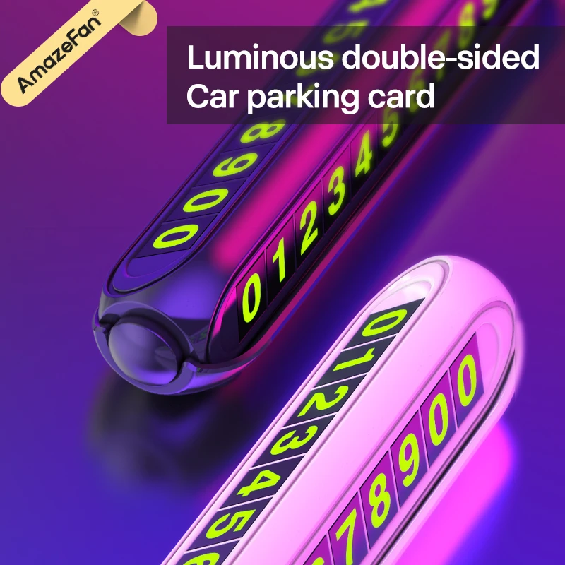 2 in 1 Luminous Car Temporary Parking Card Sticker Car Air Freshener ...