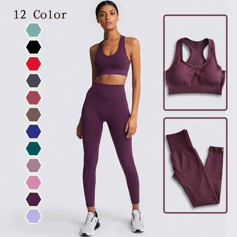 Seamless Hyperflex Workout Set Sport Leggings And Top Yoga Outfits For ...