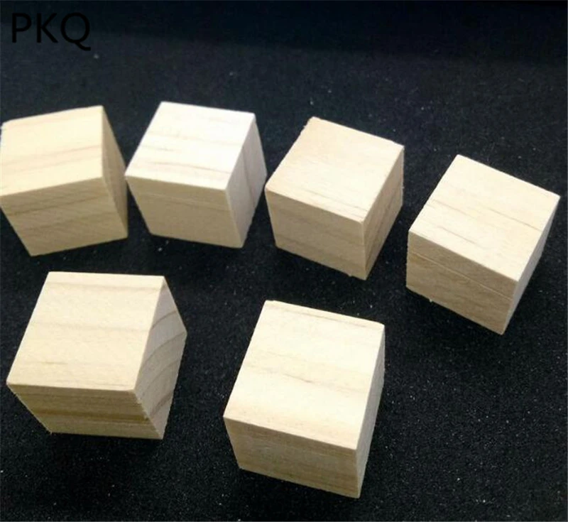 3cm/4cm/5cm Solid Wood Cube Wooden Square Blocks kids Early Educational ...