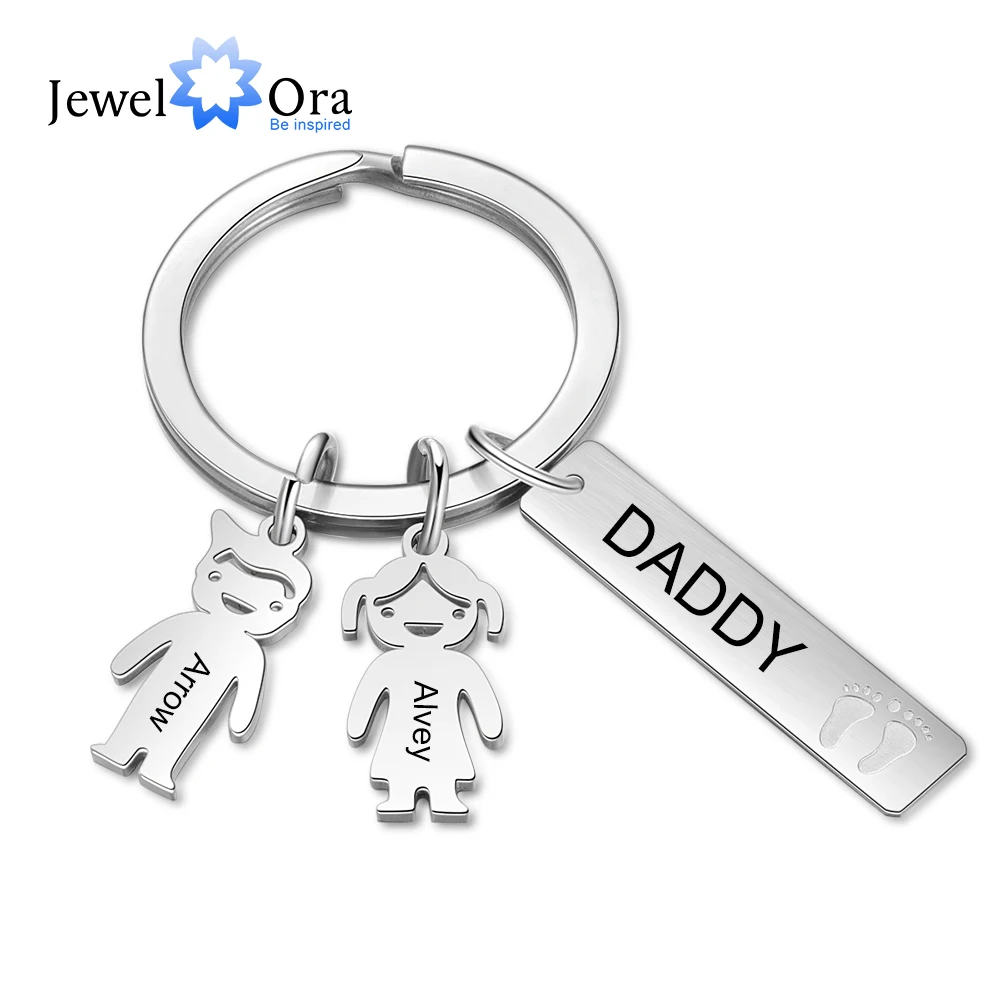 JewelOra Personalized Name Boy Girl Keychains with Long Bar Charm ...