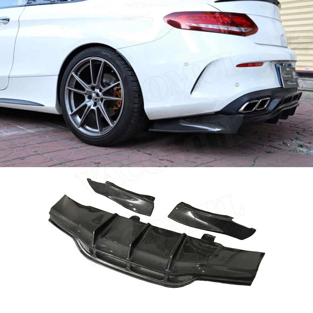 Carbon Fiber Rear Bumper Lip Diffuser Splitters Aprons Spoiler For ...