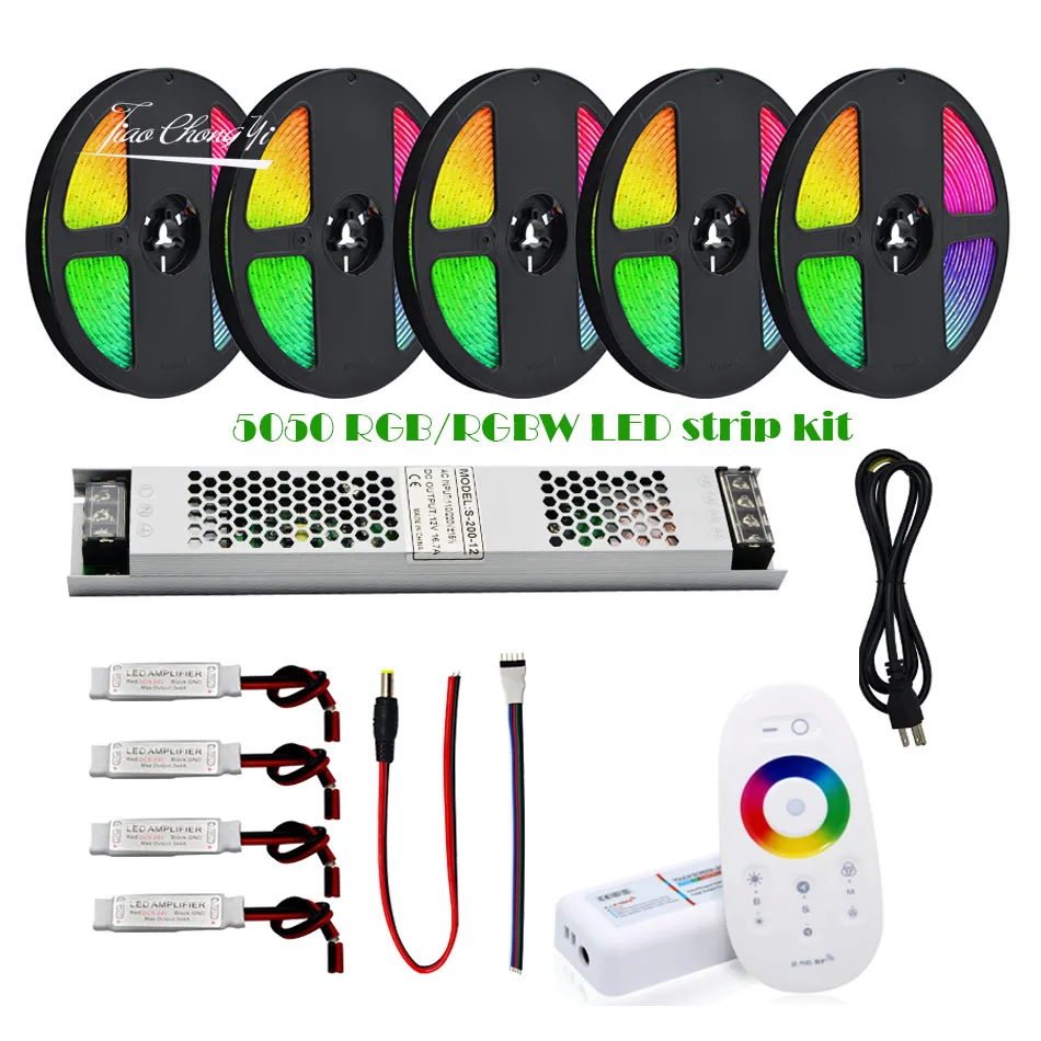 LED-Strip-5050-RGB-RGBW-RGBWW-LED-Flexible-Strip-Tape-RF-2-4G-Remote ...