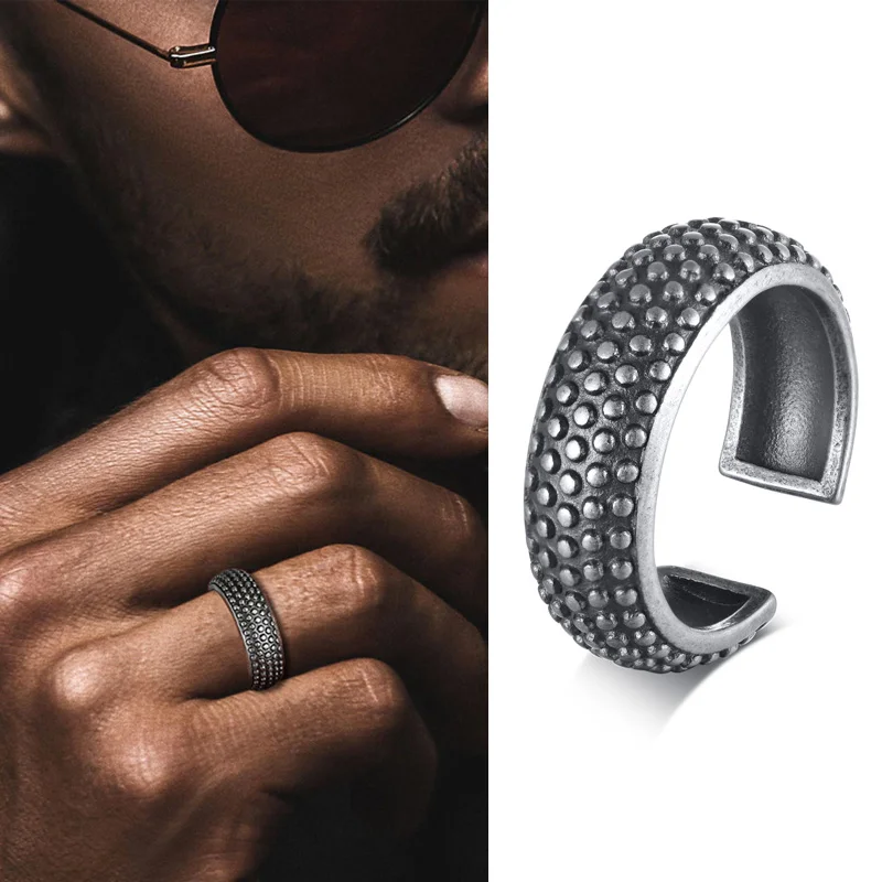 Mens Rings, Dotted Wedding Band, Stainless Steel Dot Ring Men, Medieval ...
