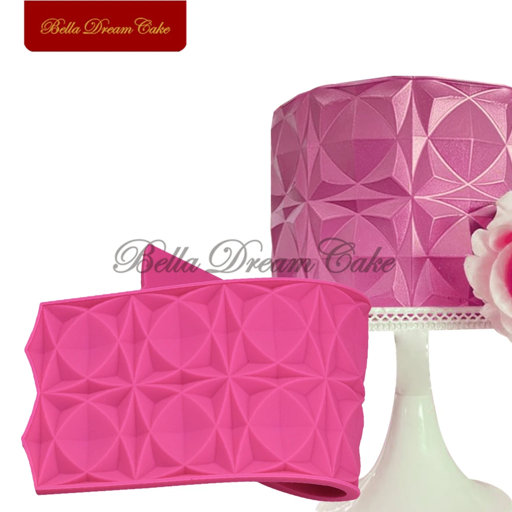Diamond Geometric Origami Silicone Mold Chocolate Buttercream Lace Mat ...