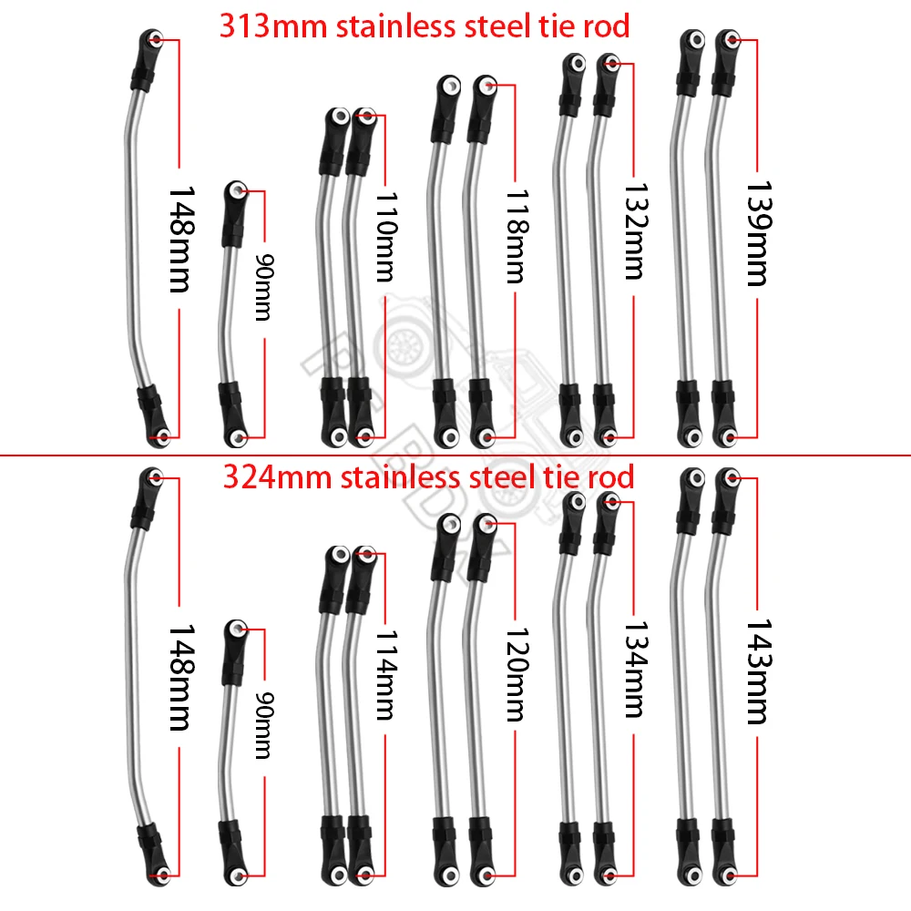 10pcs-lot-Stainless-Steel-Link-Rod-Unassembled-Kit-313-324MM-Wheelbase ...