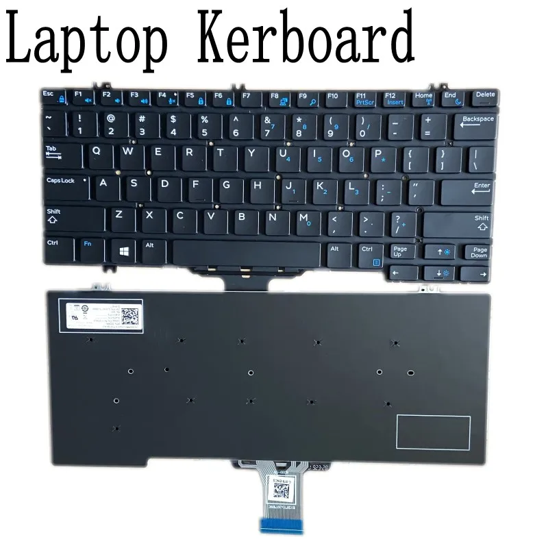 US laptop Keyboard for DELL Latitude 5290 7380 7389 7390 E7390 E7290 ...