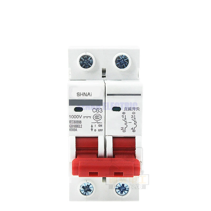 2P DC 1000V Solar Mini Circuit Breaker 6A/10A/16A/20A/25A/32A/40A/50A/63A DC MCB for PV|Circuit ...
