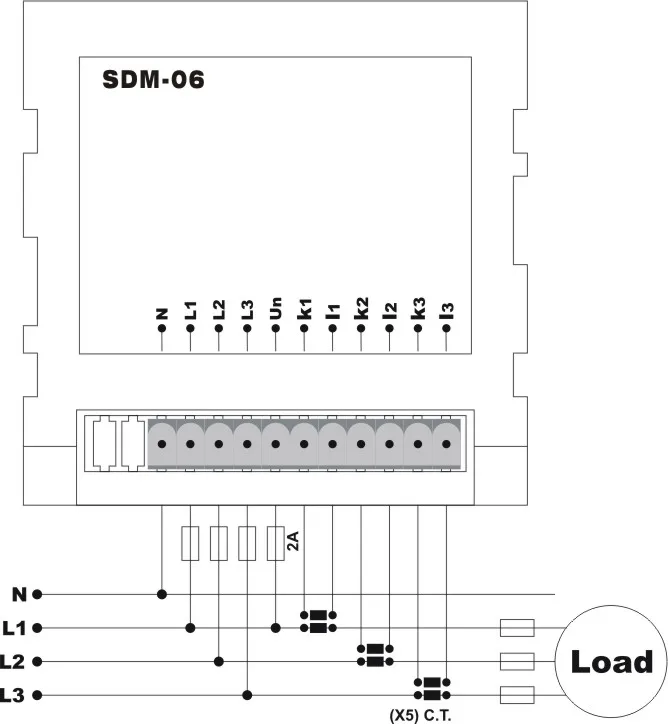 Цифровой мультиметр Samwha-Dsp SEM-06, трехфазный (L-L),(L-N), ампер, частота, индикатор ...