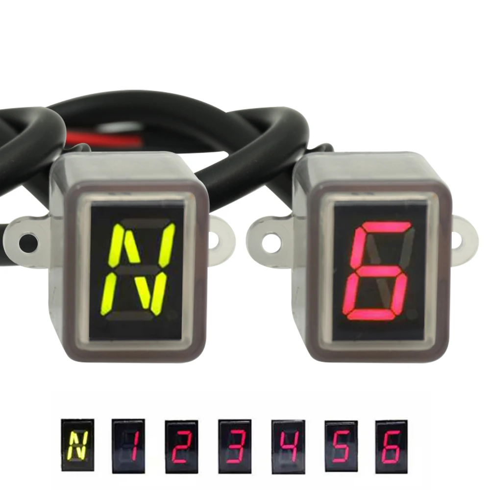 Motorcycle Universal 6 Speed Digital Gear Lndicator Motorbike Motocross ...