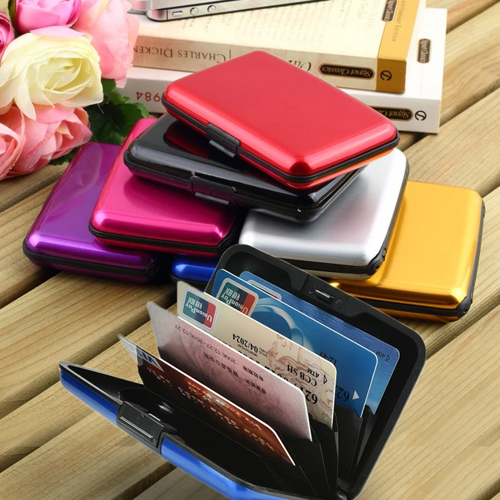 fashion metal aluminium credit card holder pocket id card holder case ...