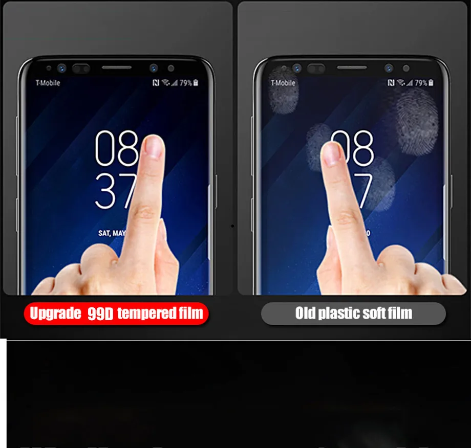 300D полностью изогнутое закаленное стекло для samsung Galaxy S9 S8 Plus Note 9 8 Защитная ...