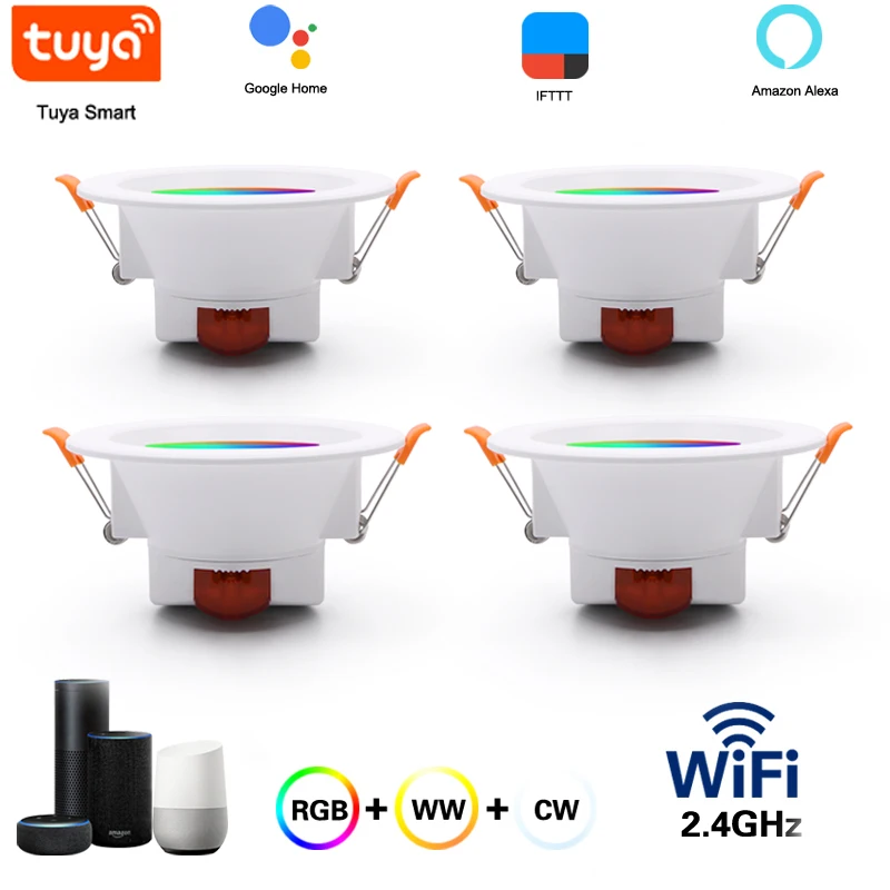 Smart Led Downlight Rgb Recessed Round Spotlight Smart Home Tuya Wifi ...