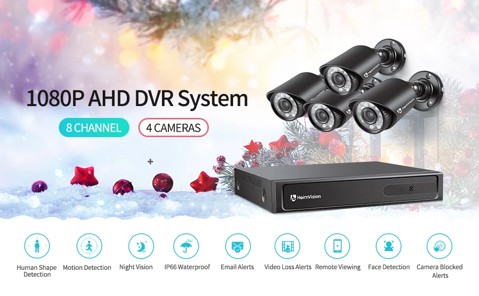 HeimVision HMB45MQ 8CH 2MP 1080P Security Camera System 4PCS 1920TVL ...