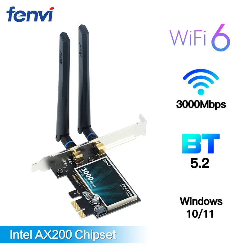 2974mbps Wifi6 Ax200 Pcie Wifi Card Adapter Bluetooth5.1 Dual Band 2.4g ...