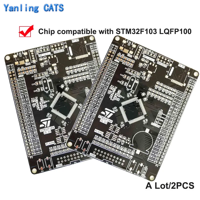 MCU STM32f103 ARM Cortex M3 빈 개발 보드 DIY 용접, STM32F103VE VB VC VG VFT6 LQFP100 핀 칩, 2 개 ZL 03|데모 ...
