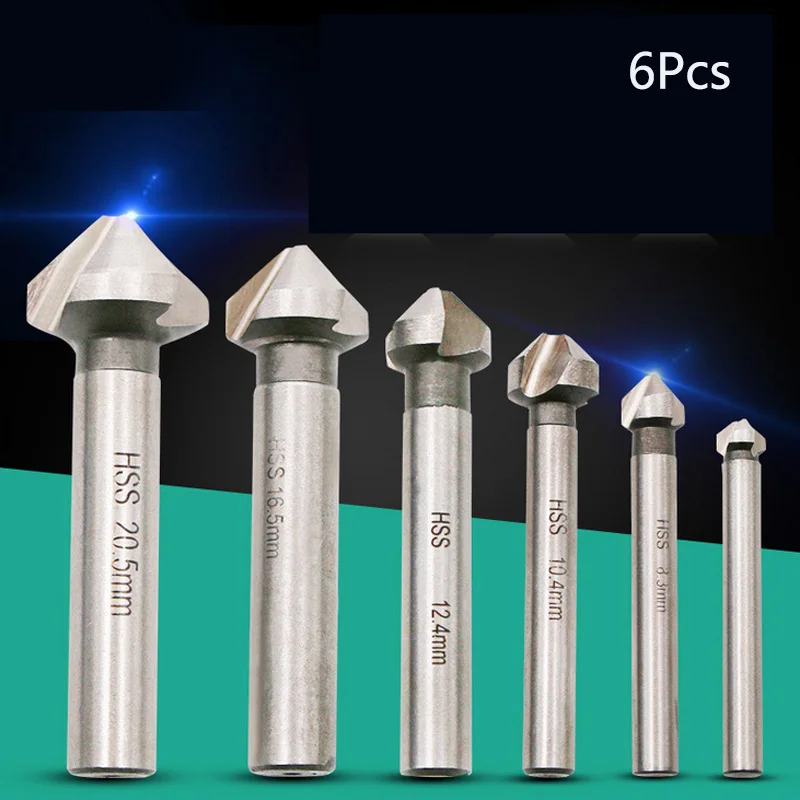 Cortador de biselado de tres bordes, herramienta de avellanado de ...