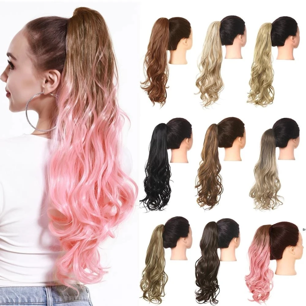 Synthetic-Ombre-Curly-Hair-Ponytail-Extensions-Claw-in-Fake-Pony-tail ...