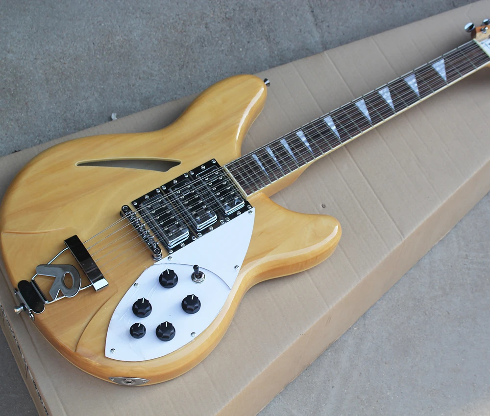 12-Strings-Semi-hollow-Electric-Guitar-Rosewood-Fretboard-with-White ...